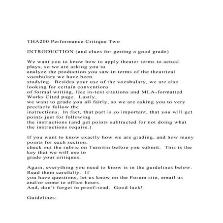 How to write a theater report | DOC