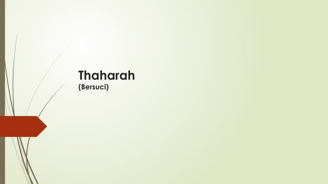Taharah (bersuci) | PPTX