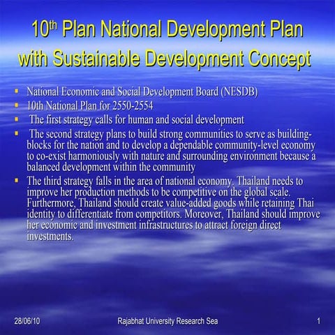 Thailand 10th national development plan future why | PPT