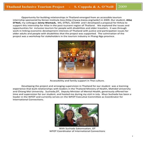 Thailand Inclusive Tourism Project | PDF