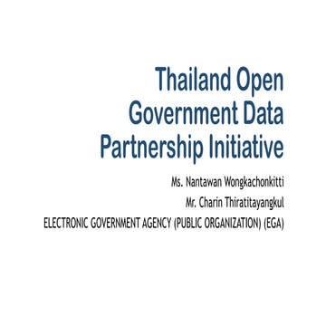 Thailand open government data partnership initiative | PDF
