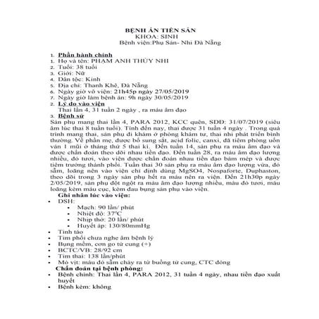 thai lần 4, 31w4d, ngôi đầu, nhau bám mép xuất huyết, VMC.docx