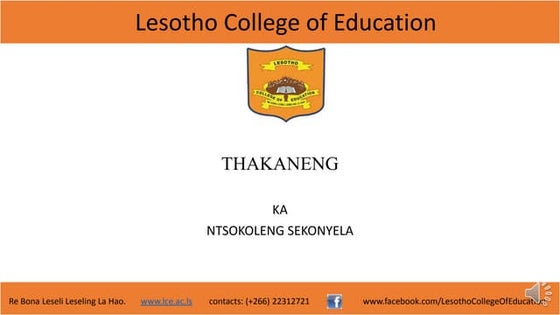 LEBOLLO LA SESOTHO LA BASHEMANE | PPTX