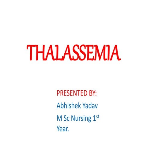 Thalassemia | PPTX