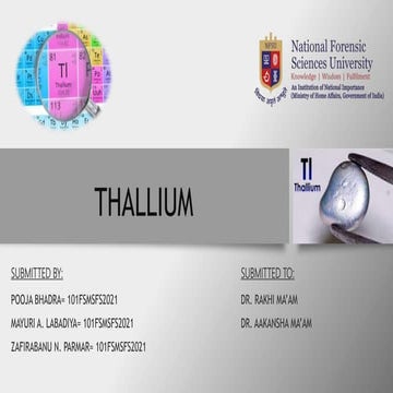 Thallium poisoning | PPTX