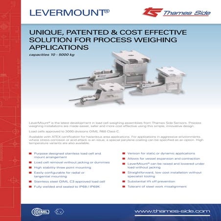 Thames Side LeverMount Load Cell and Weighing Assembly (Weigh Module) | PDF