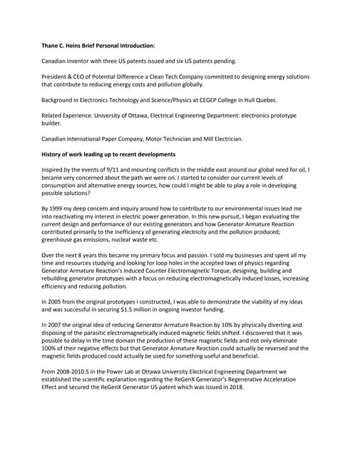 Richard Branson Introduction to Regenerative Acceleration Generator ...