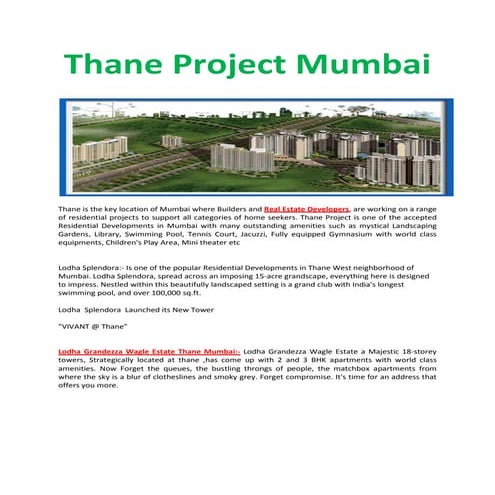 Thane project mumbai | PDF