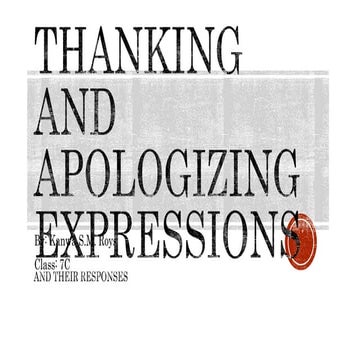 Thanking and apologizing expressions and their responses | PPTX