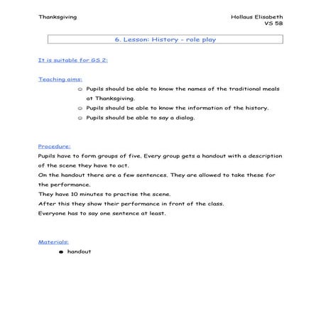 Thanksgiving role play-hollaus | PDF