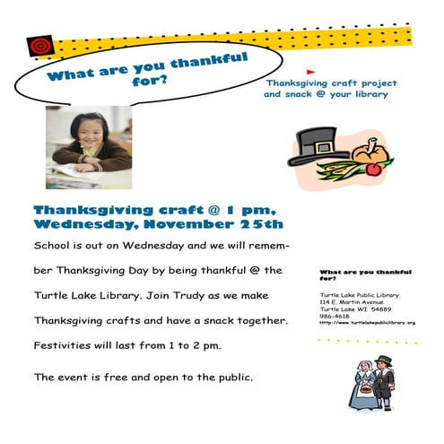 Thanksgiving Craft Project At Library | PDF
