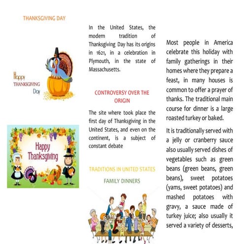 Brochure Thanksgiving day ( Folletos sobre acción de gracias) | DOCX