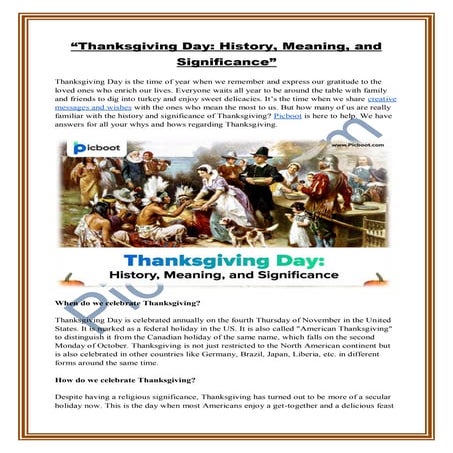 Thanksgiving History | PDF