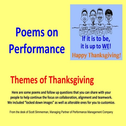 Thanksgiving people and performance workplace poems by scott simmerman ...