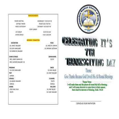 Thanksgiving program | DOCX