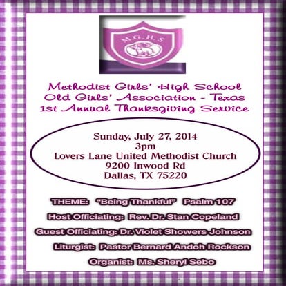 MGHS Thanksgiving Program | PDF