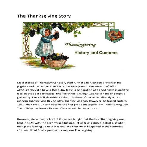 Thanksgiving story | PDF