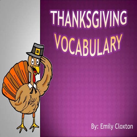 Thanksgiving vocabulary slideshow | PPTX