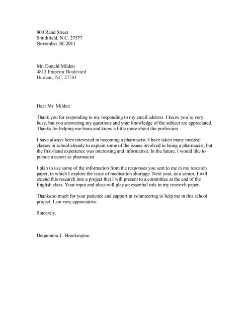 Thank you letter | DOC