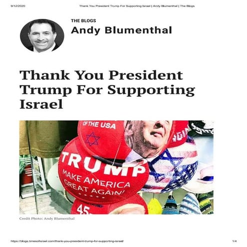 Thank You President Trump for Supporting Israel | PDF