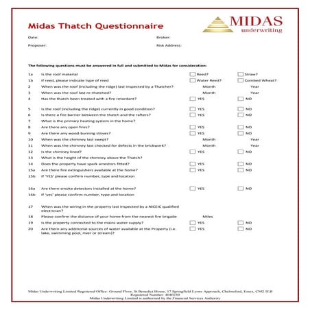Thatch questionnaire v10 | DOC | Home Security | Home & Garden