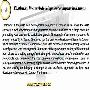 Thathwaa Best web development company in Kannur.pdf