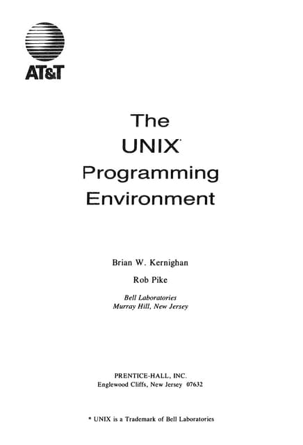 Theunixprogrammingenvironment Pdf