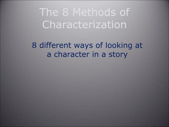 Characterization | PPTX