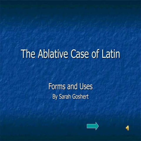 The Ablative Case Of Latin Ppt For Ed205 | PPT