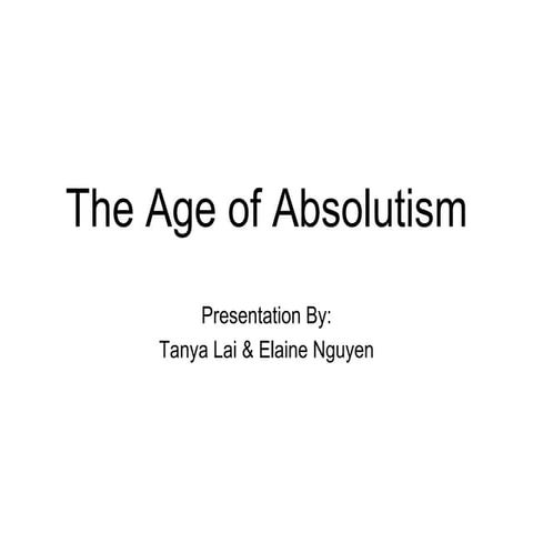 The Age Of Absolutism | PPT