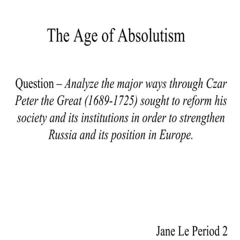 The Age Of Absolutism | PPT
