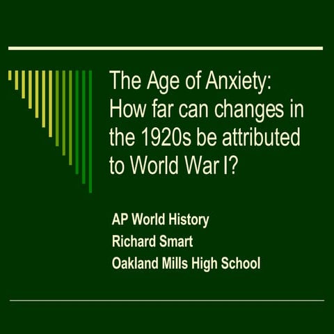 The Age Of Anxiety | PPT