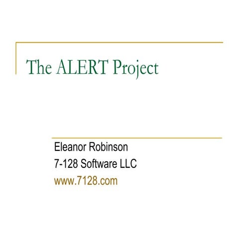 The Alert Project | PPT