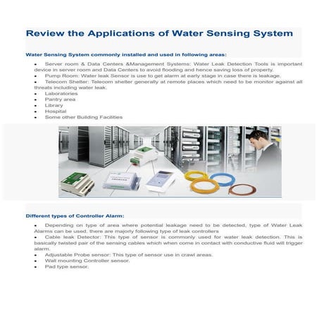 The Applications of Water Sensing System | PDF