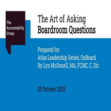 The Art of Asking Boardroom Questions | PDF | Executive Leadership ...
