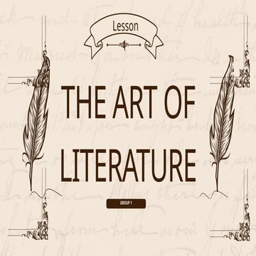 GEN Ed 108 - ART APPRECIATION: The Art of Literature | PPTX