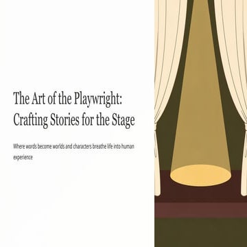 The-Art-of-the-Playwright-Crafting-Stories-for-the-Stage. | PPTX