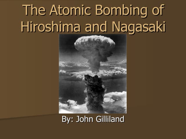 Hiroshima and nagasaki | PPT