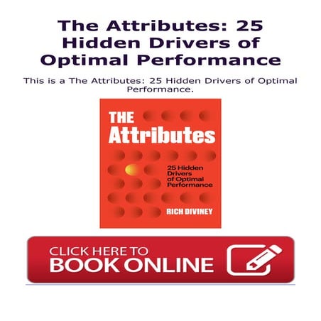 undefined The Attributes: 25 Hidden Drivers of Optimal Performance | PDF