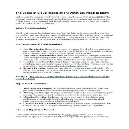 The Basics of Cloud Repatriation: What You Need to Know | DOCX