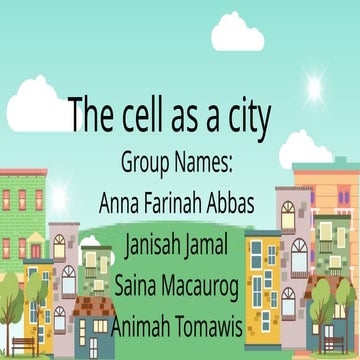 Animal and Plant: Cell Organelles in a City Activity | PPTX