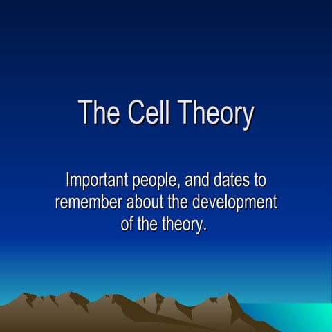 The Cell Theory | PPT | Biological Sciences | Science