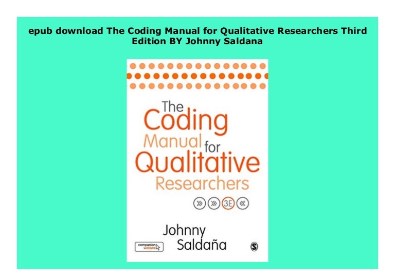 epub download The Coding Manual for Qualitative Researchers Third Edi…
