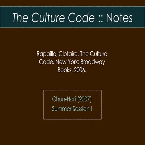 The Culture Code Notes | PPT