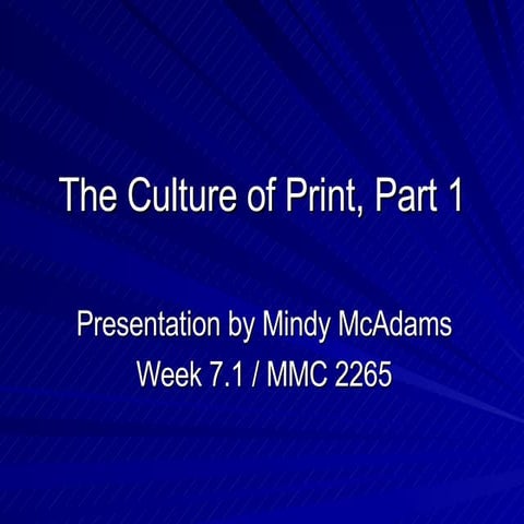 The Culture of Print, Part 1 | PPS