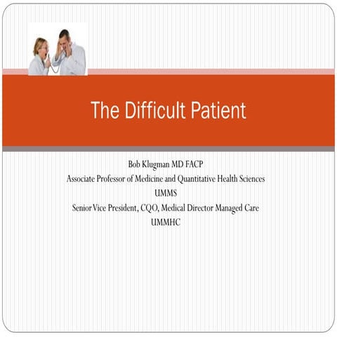 the-difficult-patient. avaliacao e conduta | PDF