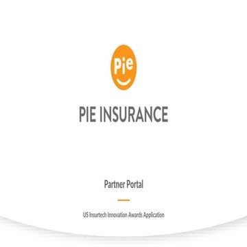 Pie Insurance - InsurTech Innovation Award 2022 | PPT
