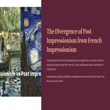 The Divergence of Post Impressionism from French Impressionism | PDF
