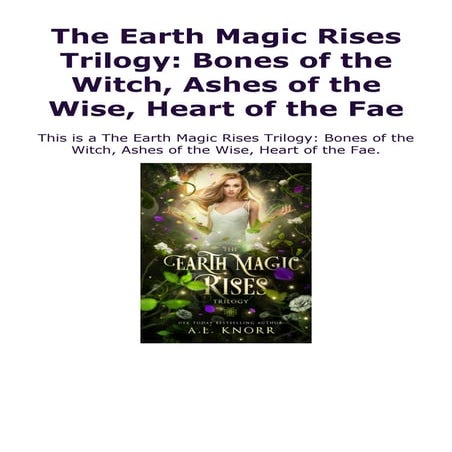 [AUDIO/AUDIBLE] Book The Earth Magic Rises Trilogy: Bones of the Witch ...