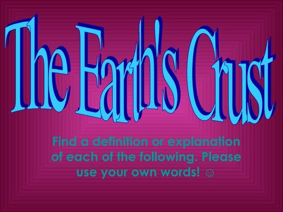 Earths Crust | PPT